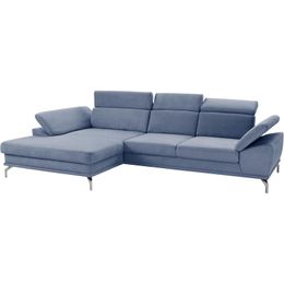 Sit & More SIT&MORE Ecksofa »Scorpio L-Form« inklusive Sitztiefenverstellung, wahlweise mit Kopfverstellung blau