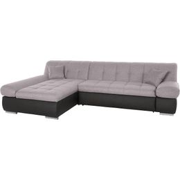 DOMO collection Ecksofa »Mona L-Form« wahlweise mit Bettfunktion schwarz/grau