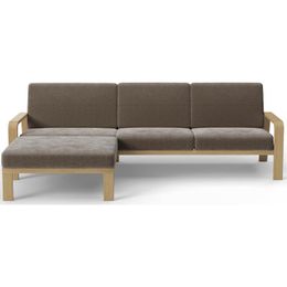 Sit & More sit&more Ecksofa &raquo;Kolding L-Form&laquo; Armlehnen aus Buchenholz in natur, verschiedene Bez&uuml;ge und Farben braun 95% Polyester, 10% Polyamid