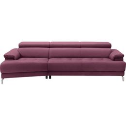 Egoitaliano Ecksofa &raquo;Soul, extravagantes Designsofa, Megasofa, super bequem, tolle Details&laquo; mit Trapez-Abschlu&szlig;element, inkl verstellbarer Kopfteile lila Leder 