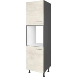 Nobilia Herdumbauschrank &raquo;"Riva", Ausrichtung w&auml;hlbar, mit zwei zus&auml;tzlichen T&uuml;ren, &laquo; vormontiert, Breite/H&ouml;he: 60/167, 8 cm Front: Wei&szlig;beton...