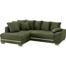 MR. COUCH Ecksofa »Nikita II, L-Form« mit Kaltschaum, RGB-LED, Soundsystem, wahlweise mit Bett, Bettkasten Memphis 12 green