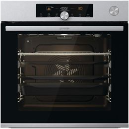 Gorenje Backofen »BPSA6747A08XWI« Pyrolyse, 2fach Teleskopauszug, Wassertank für Dampf, AirFry-Funktion silberfarben