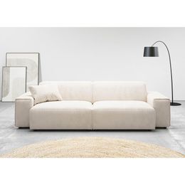 Andas Big-Sofa »Glimminge auch in Breitcord, Feincord + Easy care-Bezug, « besondere Kedernähte Zierkissen weiß