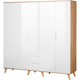 Andas Kleiderschrank »Lund Schlafzimmerschrank Bestseller im skandinavischem Design« Garderobenschrank mit Premium Innenausstattung, Breite 200cm...