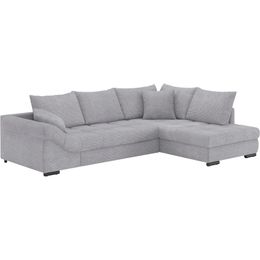 MR. COUCH Ecksofa »Allegro, L-Form« mit Hochschläfer-Bettauszug, wahlweise mit Kaltschaum Stripes 8637 warm grey