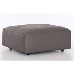Musterring Hocker &raquo;LUCIA&laquo; grau Flachgewebe VALMONT (60% Baumwolle/40% Leinen);Leder PURO, pigmentiertes Leder;Microfaser CRONA (100% Polyester);Flachgewebe 