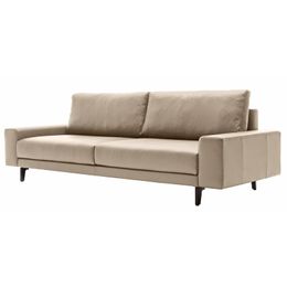 Creation BY ROLF BENZ 3-Sitzer &raquo;CR.450, Designsofa, Loungesofa&laquo; Armlehne breit niedrig, Alugussf&uuml;&szlig;e in umbragrau, Breite 220 cm beige NaturLEDER OSKAR