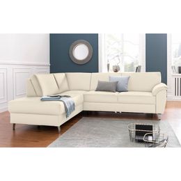 Sit & More SIT&MORE Ecksofa »Texel L-Form« mit Federkern, wahlweise mit Bettfunktion und Bettkasten creme