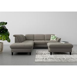 Sit & More SIT&MORE Ecksofa »Maggiore L-Form« wahlweise mit Kopfteilverstellung, Bettfunktion und Stauraum schlamm