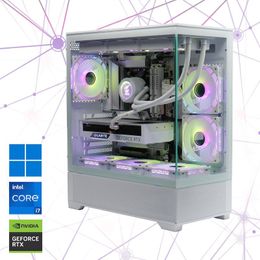 GAMEMAX Gaming-PC »ICE 7350« DDR5 RAM, PCIe SSD Gen4, Windows 11 weiß WLAN AX 802.11a/b/g/n/ac/ax (Wi-Fi 6E) & Bluetooth 5.3, Gigabyte GP-UD850GM...