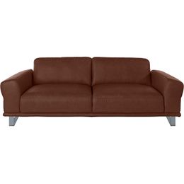 W.Schillig 2,5-Sitzer &raquo;montanaa&laquo; mit Metallkufen in Silber matt, Breite 232 cm braun