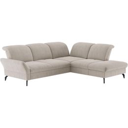 Sit & More sit&more Ecksofa &raquo;Leandro L-Form&laquo; Wahlweise mit Bett-, Kopfteil - und Armlehnfunktion, sowie Stauraum beige 90% Polyester, 10% Polyamid