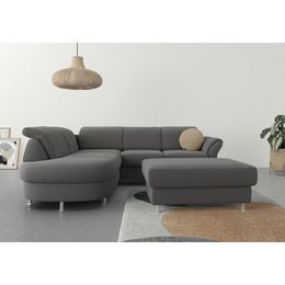 Sit & More SIT&MORE Ecksofa »Apulia L-Form« wahlweise Bettfunktion, Bettkasten und Kopf- und Armteilverstellung grau