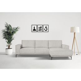Places of Style Ecksofa »Polsterecke Oland, Struktur, Flachgewebe, Luxus-Microfaser, Boucle« L-Form, 280 cm, Wellenunterfederung, Skandi-Design,...