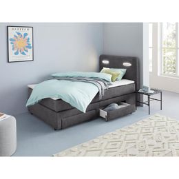 Inosign Boxbett »Luan« Schubkästen, LED-Beleuchtung und Topper, in Breite 120 cm und 180 cm grey