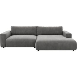 Musterring Ecksofa &raquo;LUCIA L-Form&laquo; grau Flachgewebe VALMONT (60% Baumwolle/40% Leinen);Leder PURO, pigmentiertes Leder;Microfaser CRONA (100% Polyester);