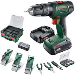 Bosch Home and Garden BOSCH HOME & GARDEN Akku-Schlagschrauber »UniversalImpact 18V + 46AC set + AL18V-20« Set, Akku-Schlagbohrschrauber in Systembox S, mit...