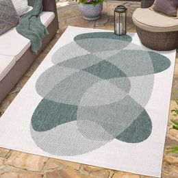 Carpet City Outdoorteppich &raquo;DUO RUG 5835&laquo; rechteckig 5 mm H&ouml;he Wendeteppich Wetterfest In- & Outdoor, Balkon, Terrasse, Wohnzimmer Gr&uuml;n...