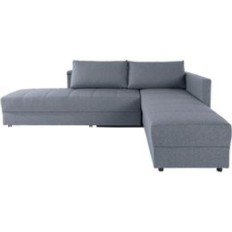 LOOKS by Wolfgang Joop Ecksofa &raquo;LooksIII L-Form&laquo; durch Drehfunktion zum Bett wandelbar, inklusive Staufach grau Struktur (100% Polyester);Feinstruktur