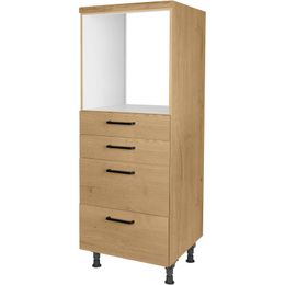 Nobilia Herdumbauschrank &raquo;"Structura", mit Schubk&auml;sten und Ausz&uuml;gen, &laquo; vormontiert, Breite/H&ouml;he: 60/167, 8 cm Front und Korpus: Eiche Sierra...