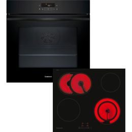 Constructa Backofen-Set &raquo;CF4M28063&laquo; mit Teleskopauszug nachr&uuml;stbar Pyrolyse-Selbstreinigung schwarz LED-Touch Control (amber/wei&szlig;)