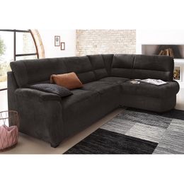 Sit & More SIT&MORE Ecksofa »Pandora L-Form« wahlweise mit Bettfunktion und Bettkasten schwarz