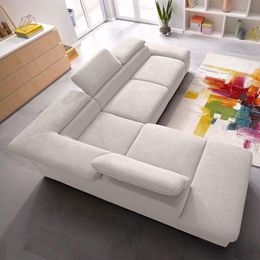 Sit & More SIT&MORE Ecksofa »Alcatraz L-Form« wahlweise mit Bettfunktion grau-weiß
