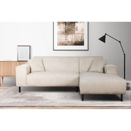 Home Affaire Ecksofa &raquo;ARROS L-Form mit Wellenunterfederung, Ma&szlig;e B/T/H: 235/163/81 cm&laquo; incl. Zierkissen, mit Recamiere rechts/links bestellbar, auch 