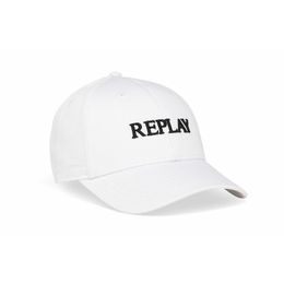 Replay Herren Baseball Cap &raquo;COMPONENTE NATURALE&laquo; mit Logo-Stickerei wei&szlig;