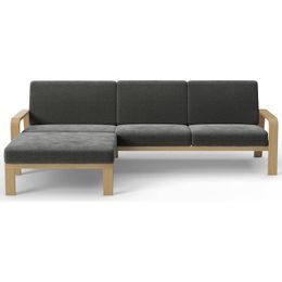 Sit & More sit&more Ecksofa &raquo;Kolding L-Form&laquo; Armlehnen aus Buchenholz in natur, verschiedene Bez&uuml;ge und Farben braun 95% Polyester, 10% Polyamid