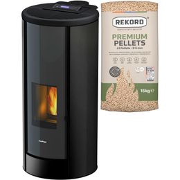 FreePoint Pelletofen »BREEZE« Stahl, integrierte WIFI-Funktion anthrazit Zugelassene Brennstoffe: Pellets