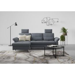 Inosign Ecksofa &raquo;Palm Beach L-Form&laquo; Federkern, mit Sitztiefenverstellung, wahlweise mit Bettfunktion blau 100%Polyester