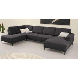 Home Affaire Wohnlandschaft »Tournon U-Form, XXL Sofa, Breite 333 cm, Webstoff, Chenille« Designsofa im nordischen Stil, Wellenunterfederung,...