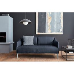 W.Schillig 2,5-Sitzer &raquo;sally&laquo; mit Metall-Winkelf&uuml;&szlig;en in Silber matt, Breite 174 cm blau Longlife Xtra-Leder Z59: Glattleder mit modischer Pr&auml;gung. 