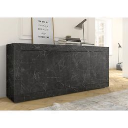 Inosign Sideboard »Basic Breite 207 cm, Kommode 4 Türen, Anrichte, « Metallgriff, moderne Rahmenoptik, viel Stauraum, Farbauswahl Marmor anthrazit