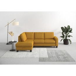 Home Affaire Ecksofa »Summer L-Form« mit Ottomane, mit oder ohne Bettfunktion und Bettkasten, Cord-Bezug mustard