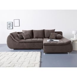 Inosign Ecksofa »Imola, elegant und modern, aktuelle Steppung im Sitz, bequem, L-Form« frei im Raum stellbar, wahlweise mit Bettfunktion und...