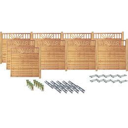 Konifera Sichtschutzelement &raquo;FRISCO&laquo; sonniges Design, verschiedene L&auml;ngen gr&uuml;n Massivholz, Stahl