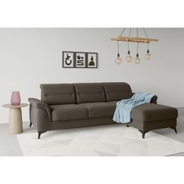 Sit & More SIT&MORE Ecksofa »Sinatra L-Form« mit Recamiere, optional mit Kopfteilverstellung und Armteilfunktion espresso