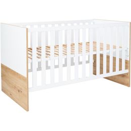 Arthur Berndt Babybett »Kinderbett »Maxim« 70 x 140 cm« Kreideweiß / Artisan-Oak-Nachbildung