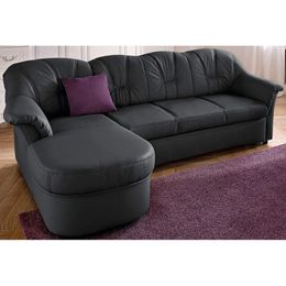 DOMO collection Ecksofa »Flores Schlafsofa, B/T/H: 233/142/86 cm, L-Form« wahlweise mit Bettfunktion, wahlweise mit Federkern, auch in Leder schwarz