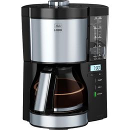 Melitta Filterkaffeemaschine »Look Timer 1025-08 schwarz« 1, 25 l Kaffeekanne Papierfilter 1x4 schwarz