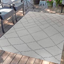 Carpet City Outdoorteppich &raquo;PALM3526&laquo; rechteckig 5 mm H&ouml;he Wetterfest & UV-best&auml;ndig, f&uuml;r Balkon, Terrasse, K&uuml;che, flach gewebt anthrazit...