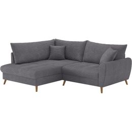 Ecksofa &raquo;Blackburn II, L-Form&laquo; Mit Kaltschaumpolsterung bis 140 kg belastbar grau Stripes (92% Polyester / 8% Nylon)