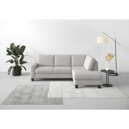 Home Affaire Ecksofa »Summer L-Form« mit Ottomane, mit oder ohne Bettfunktion und Bettkasten, Cord-Bezug silber