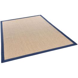 Theko Sisalteppich »Sisalo« rechteckig 8 mm Höhe Obermaterial: 100% Sisal, ideal im Wohnzimmer & Schlafzimmer natur/dunkelblau Obermaterial: 100%...