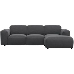 FLEXLUX Ecksofa »Lucera Chaislongue rechts oder links, L-Form, bequem« modern & anschmiegsam, Kaltschaum, Stahl-Wellenunterfederung Dervit Grey