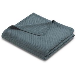 Biederlack Bett&uuml;berwurf &raquo;Ruffle&laquo; mit Waffelstruktur nachtblau Obermaterial: 65% Baumwolle, 35% Viskose B/L: 220 cm x 240 cm
