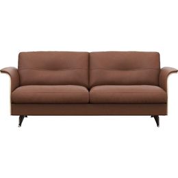 FLEXLUX 2, 5-Sitzer »Glow Sofa, Couch, « Premium-Sitz: Kaltschaum & Federkern, Arml. Walnuss, Fuß Alu Old Chesnut Brown